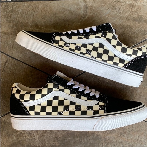 Vans | Shoes | Vans Old Skool Primary Check Blackwhite Mens | Poshmark